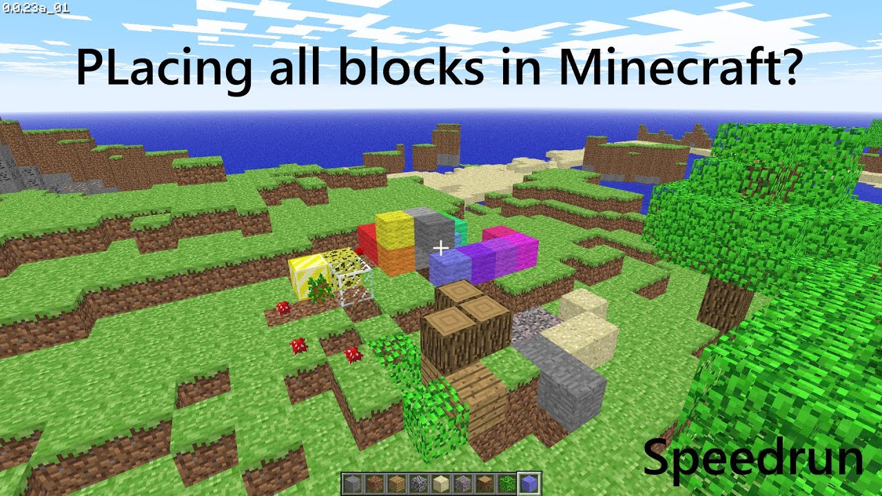 Minecraft Place All Blocks 18.367s former WR - YouTube