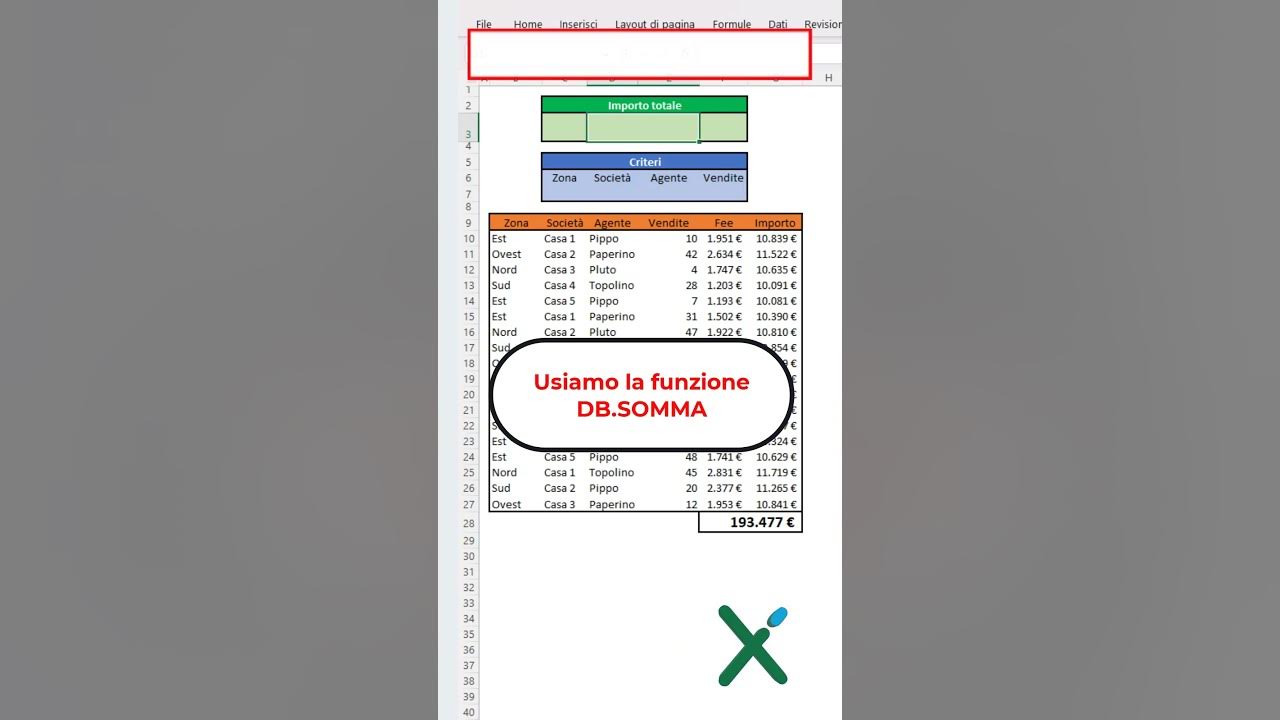 EXCEL TRUCCHI: 🗃 La funzione DB.SOMMA #shorts - YouTube