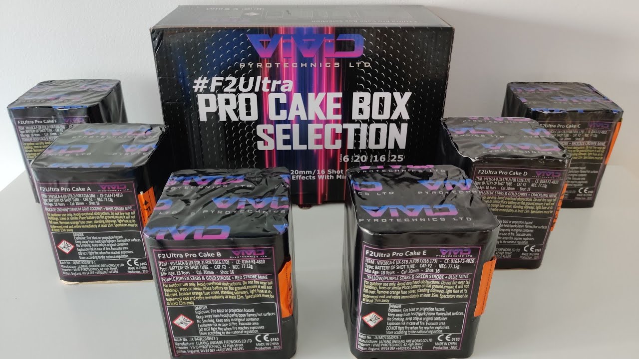 Vivid Pyrotechnics F2 Ultra Pro Cake 👌 Box Selection (UK Landed ...