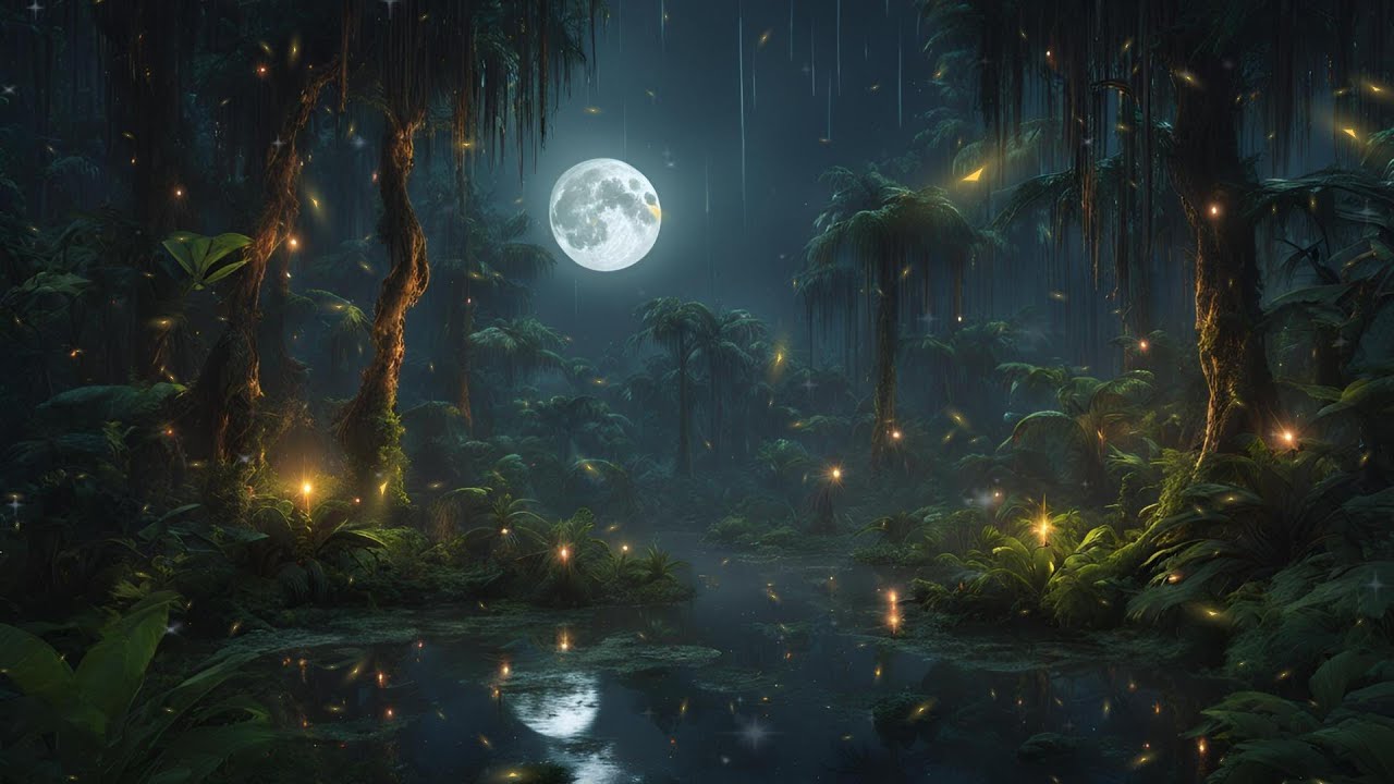 Nighttime Ambience on Swamp For Peaceful Night's Sleep,Soft Crickets ...
