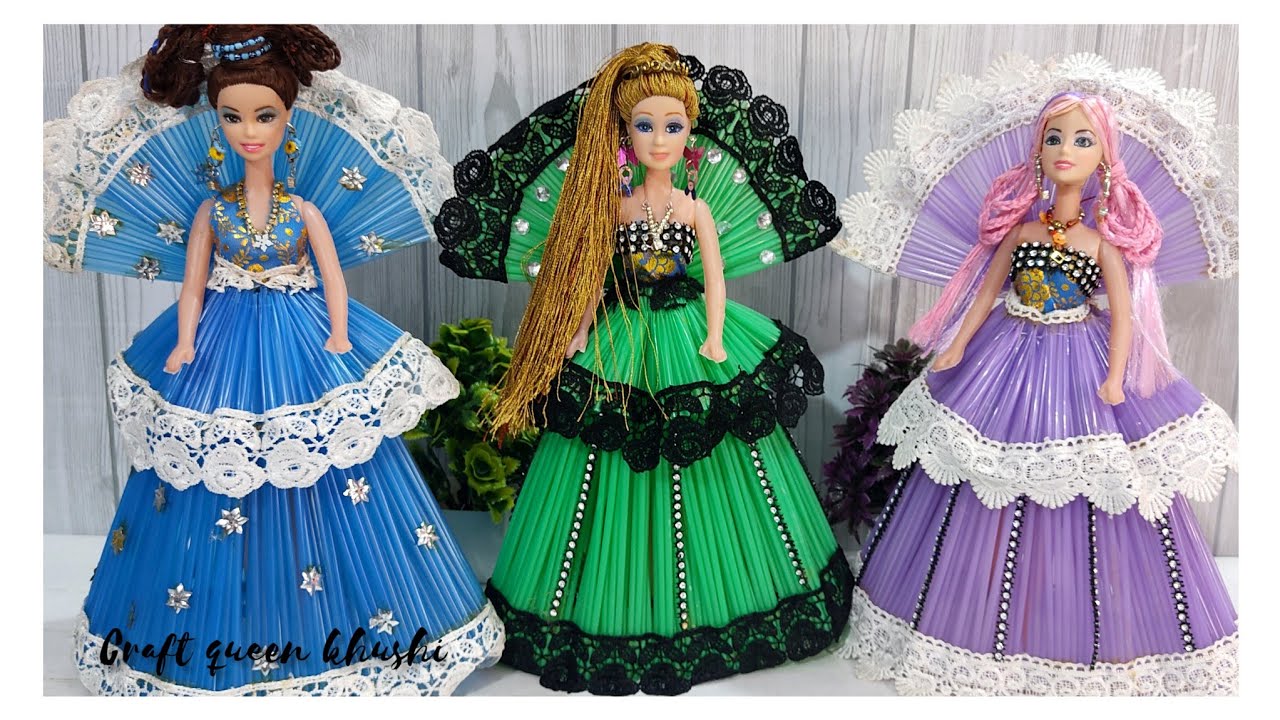 strow pipe dress making For your dolls | barbie doll dress up | DIY ...