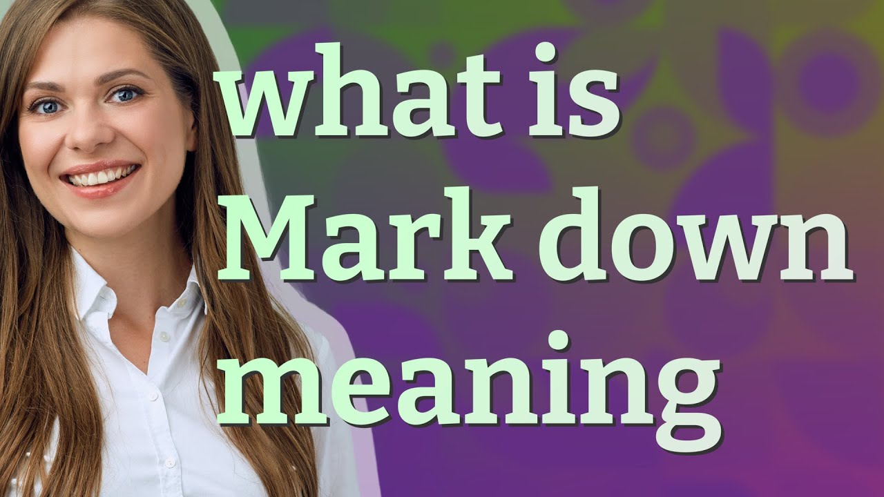 Mark down | meaning of Mark down - YouTube