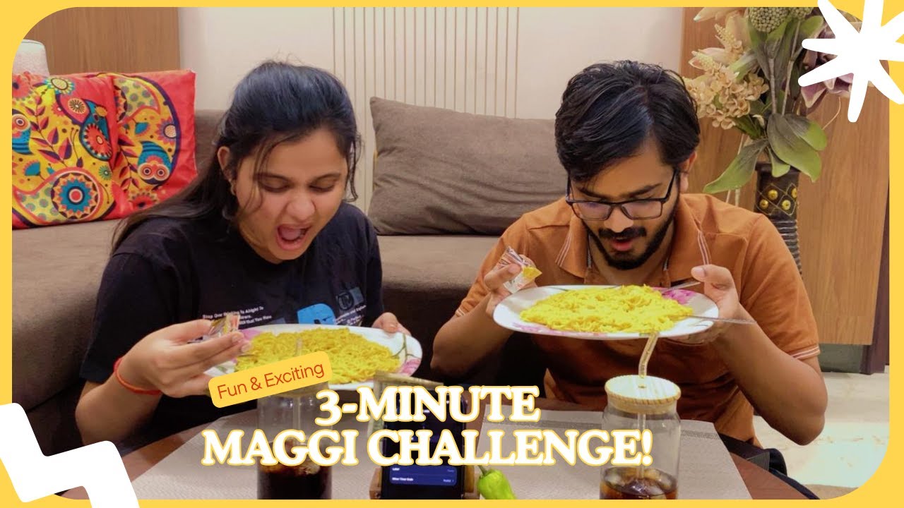 3 Minute Maggi Eating Challenge 🍜🔥 | Who Finishes First?! 😱 | Anshi ...