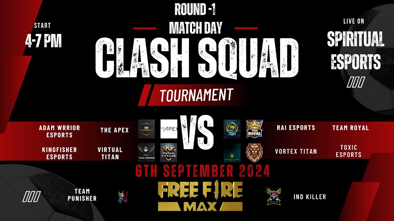 CLASH SQUAD tournament by SPIRITUAL ESPORTS #freefire #ff #garenafreefire #garena #esportplyers ...
