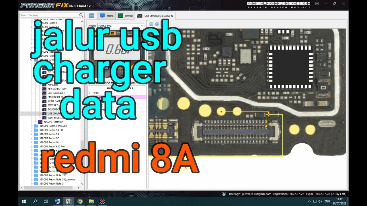 SEKEMA JALUR USB CHARGER DATA REDMI 8A SCHEMATIK - YouTube
