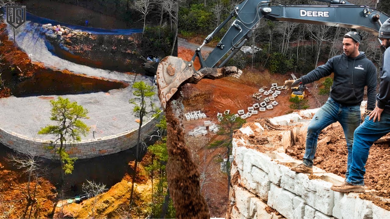 Massive Retaining Wall Fail Reconstruction | Worked on This for 3 Years ...