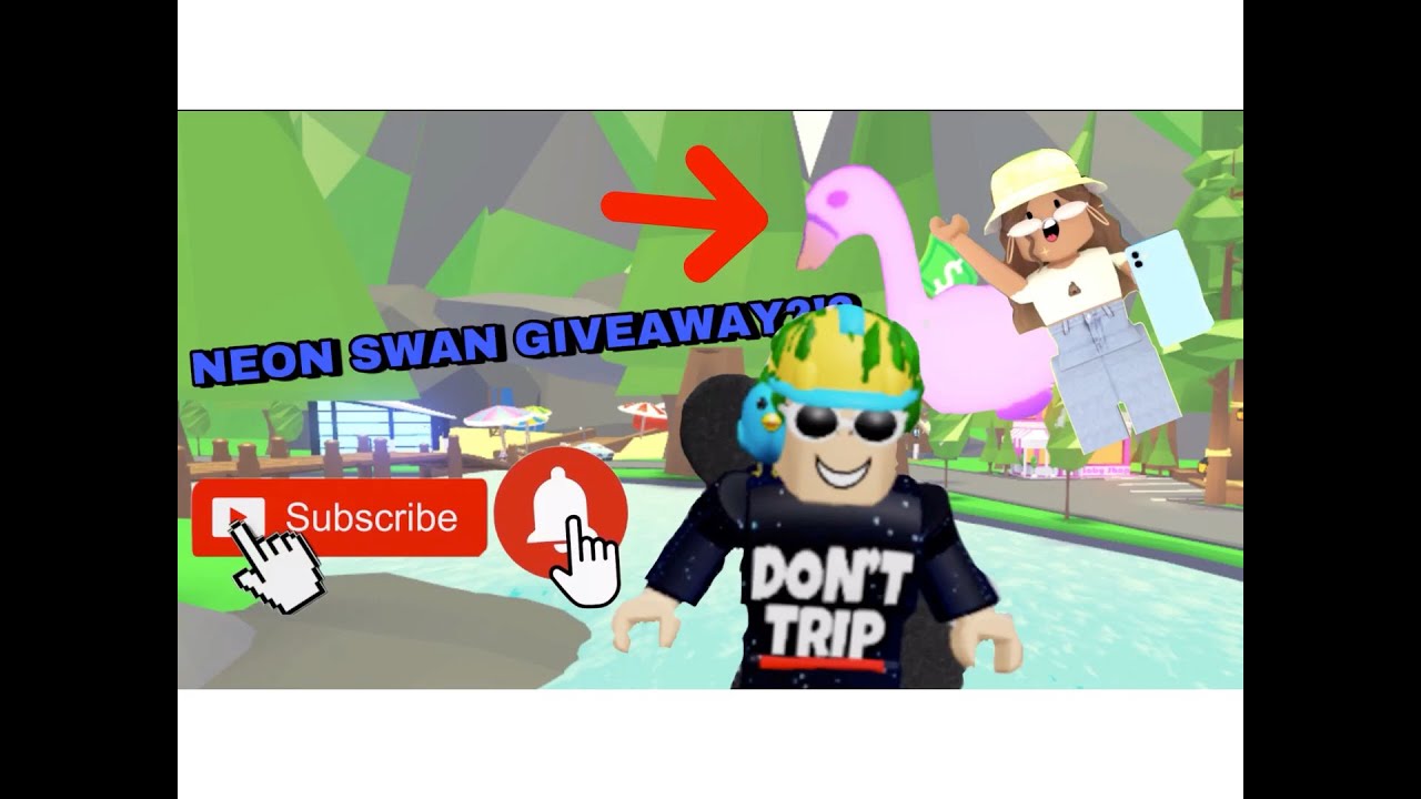 EPIC neon swan giveaway! (Roblox adopt me) - YouTube