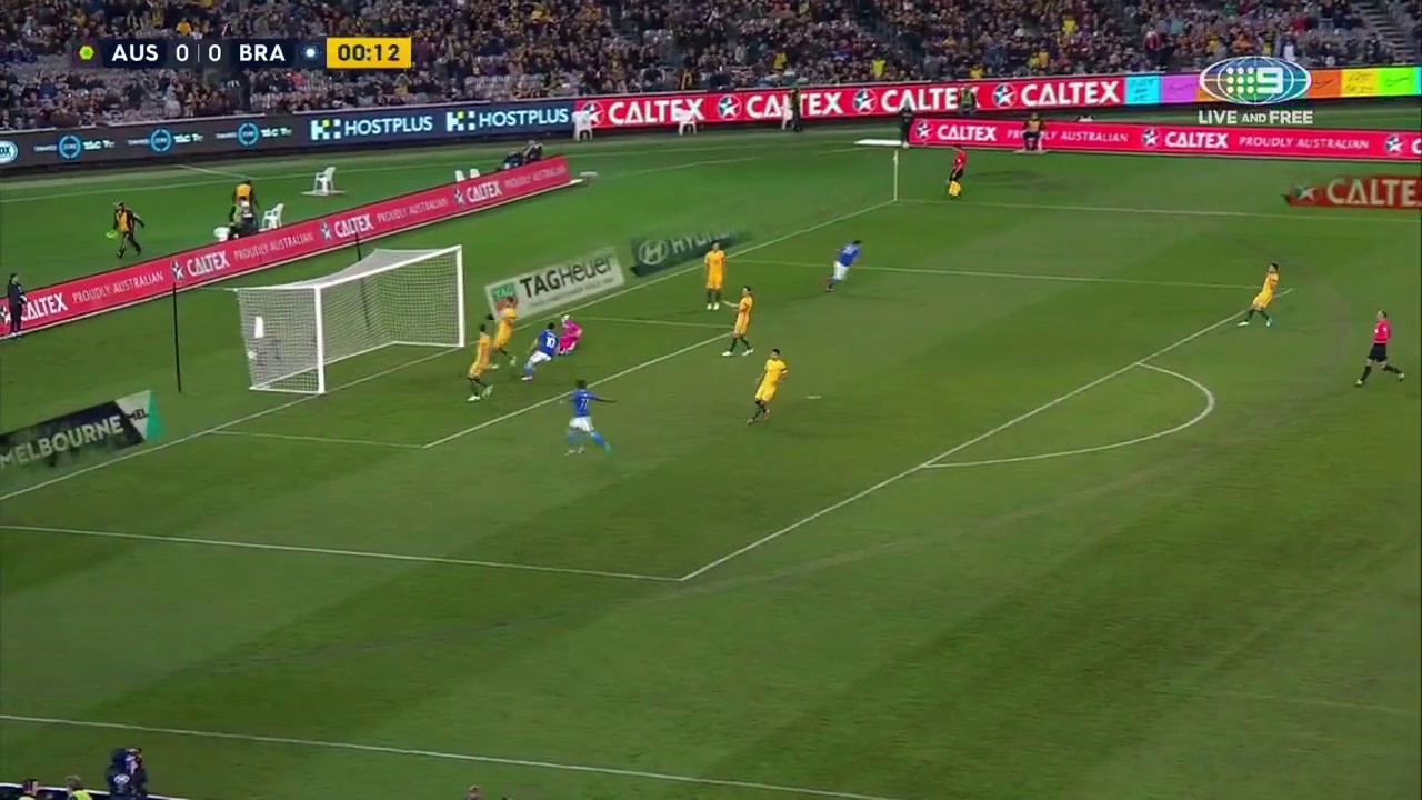 Brazil score against Australia Socceroos in 12 SECONDS - 13/06/2017 ...