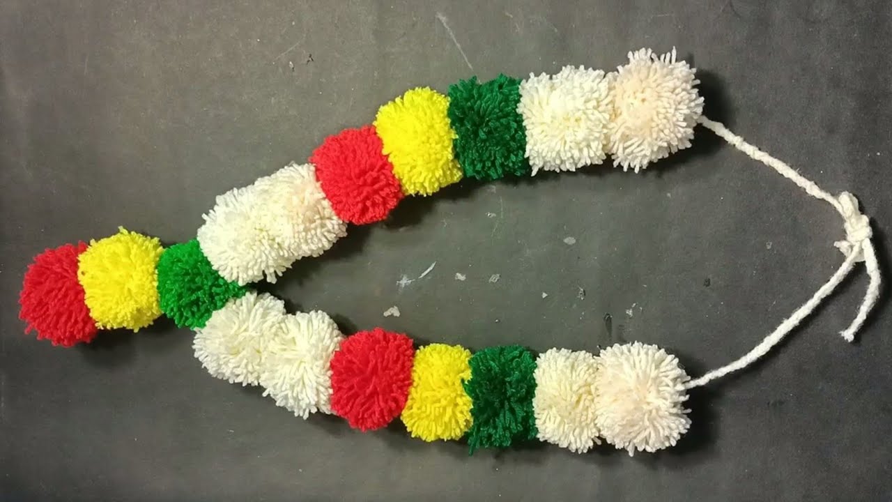 malai / how to create woolen malai / malai craft / stage decoration ...