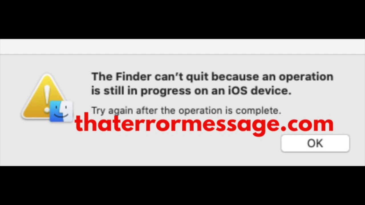 The Finder can't quit because an operation is still in progress on an ...
