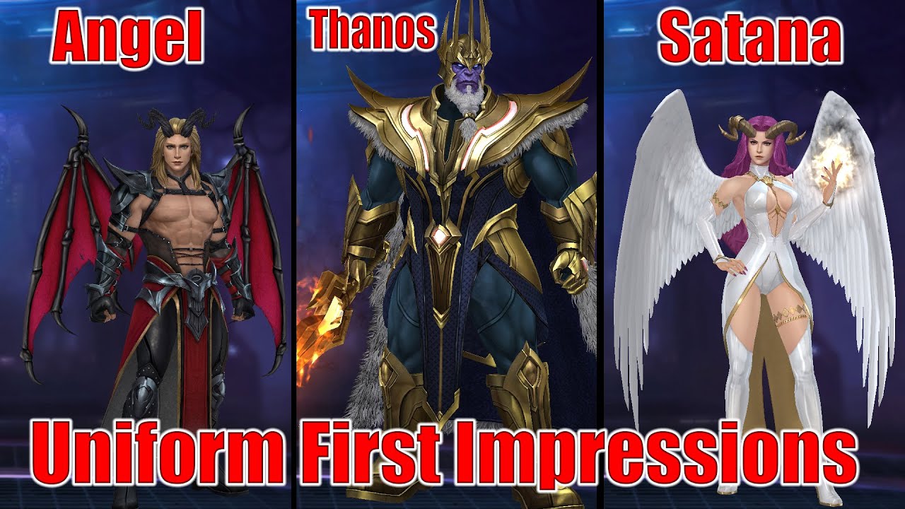 Angel, Satana & Thanos Uniform First Impressions (Marvel Future Fight ...
