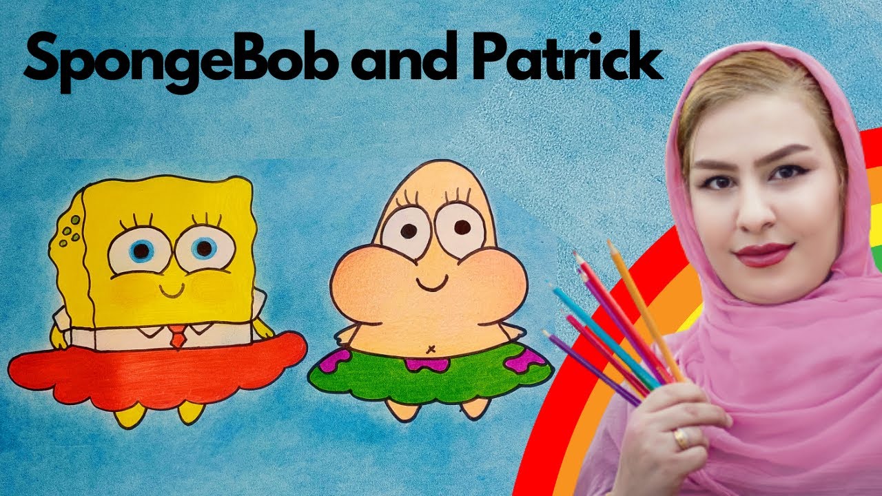 How to draw SpongeBob and Patrick as a girl? Draw SpongeBob and Patrick ...