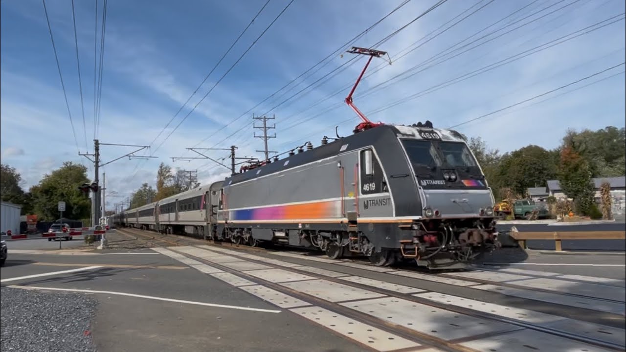 NJ Transit ALP-46 #4619 NJCL Train 7236 White Rd Little Silver NJ - YouTube