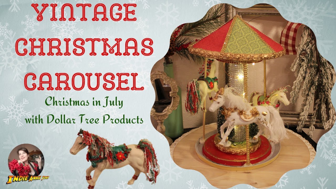 Shabby Chic Vintage Christmas Carousel Dollar Tree items - Christmas in ...