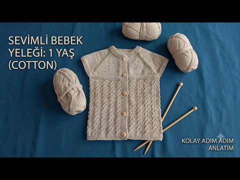 O Kadar Kolay Ki Bir Günde Bitecek! 1 Yaş Koton ipten Bebek Yeleği Yapılışı🧶#gülbünşirin