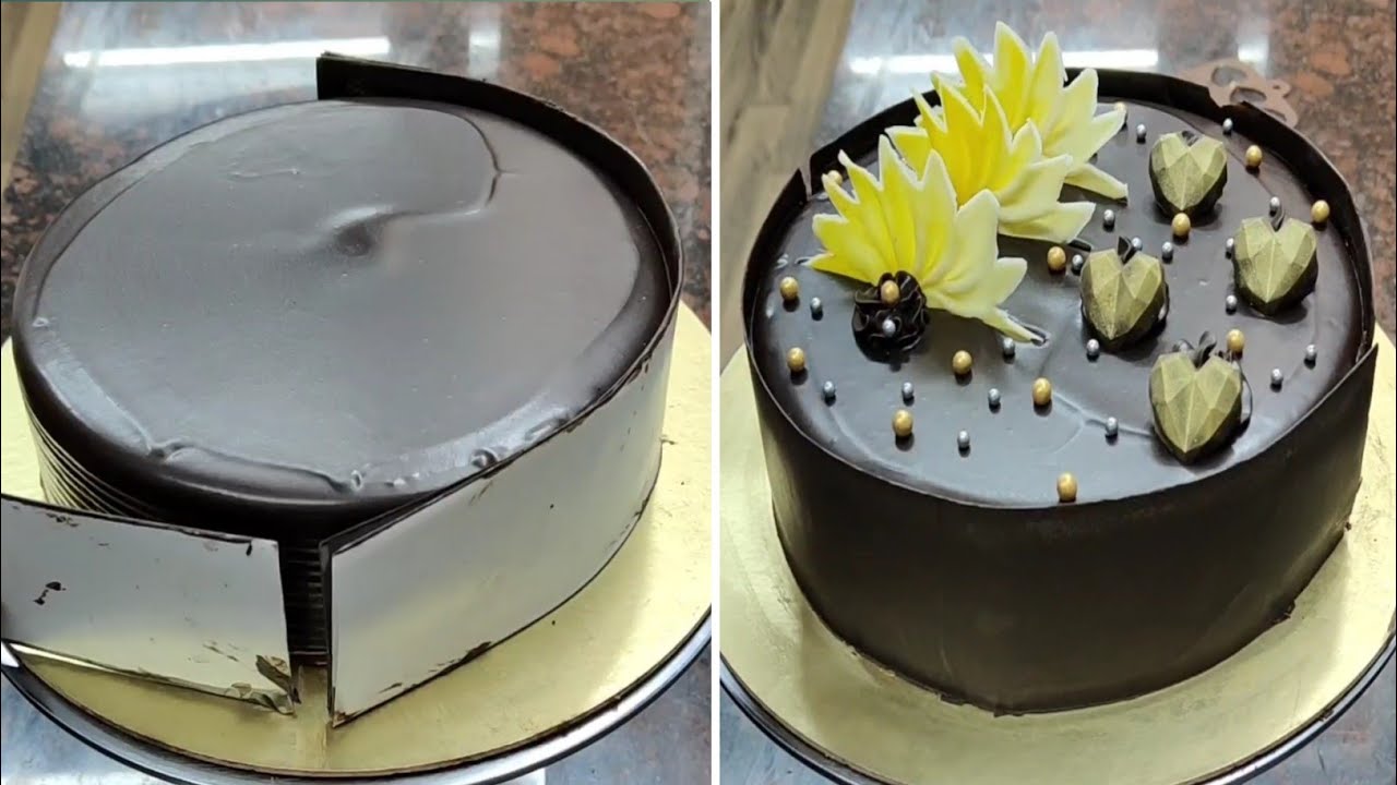 Full Chocolate Cake Design Idea | Dark Chocolate Cake Design 2024 - YouTube