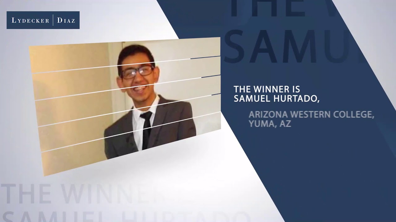 THE WINNER OF THE LYDECKER-DIAZ SCHOLARSHIP - YouTube