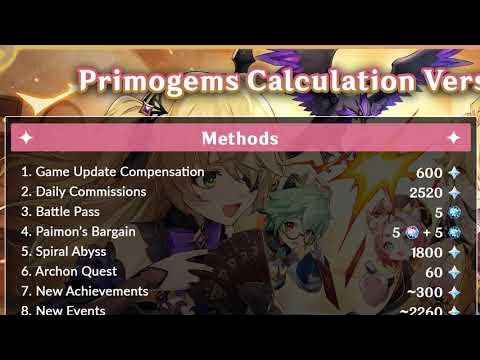 Primogems Calculation for V3.3 | Genshin Impact - YouTube