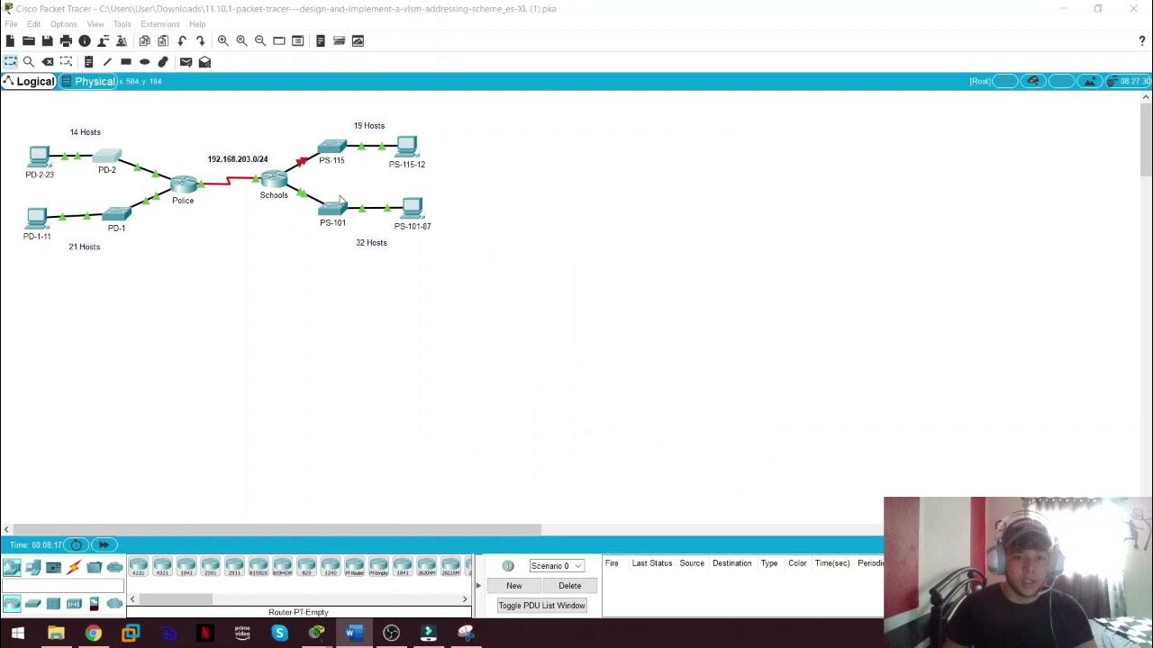 11.10.1 Packet Tracer - Diseño e implementación de un esquema de direccionamiento VLSM - YouTube