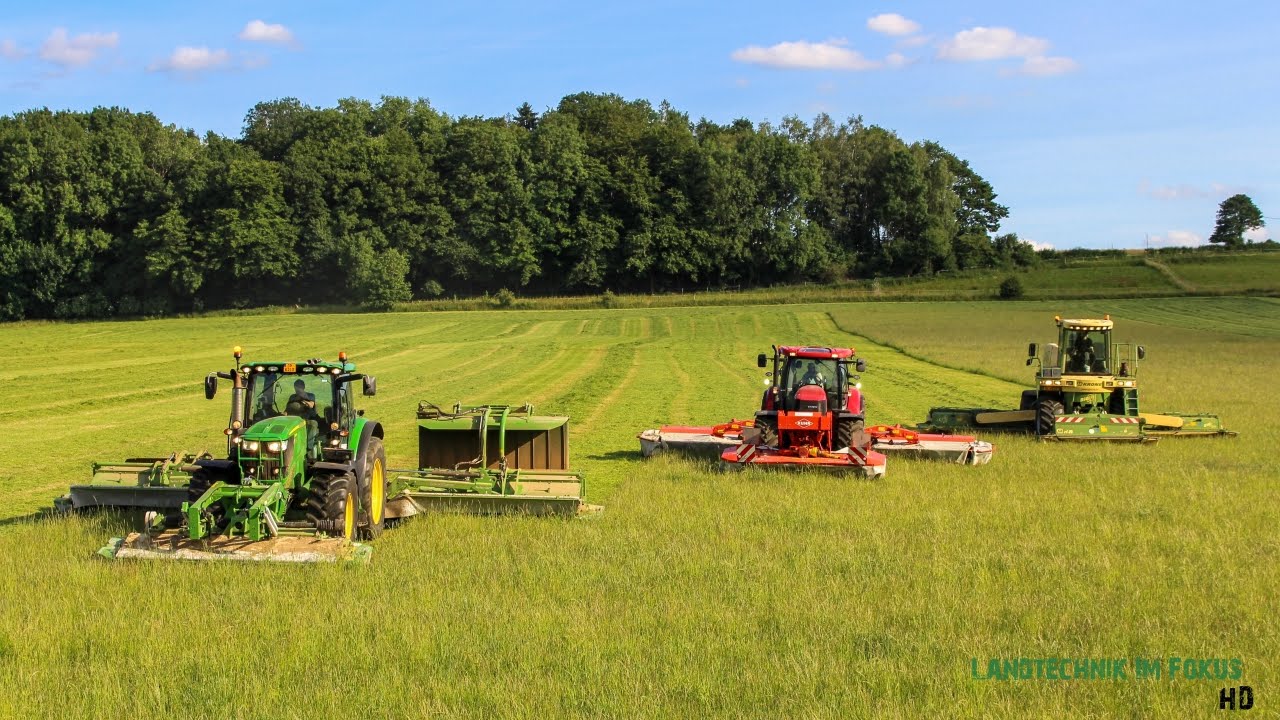 Gras mähen XXL in Luxemburg Krone BIG M 400 | Case Puma 230 | John ...