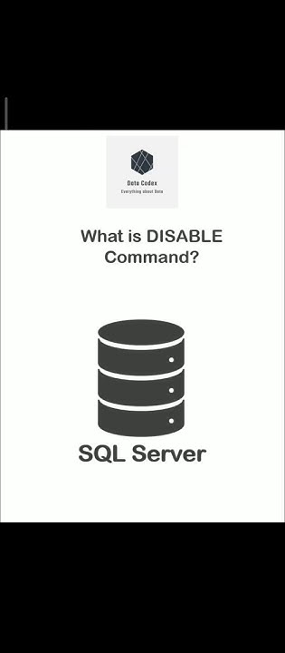 DISABLE COMMAND | SQL Server #shorts #datacodex #sqlserver #sqlforbeginners - YouTube