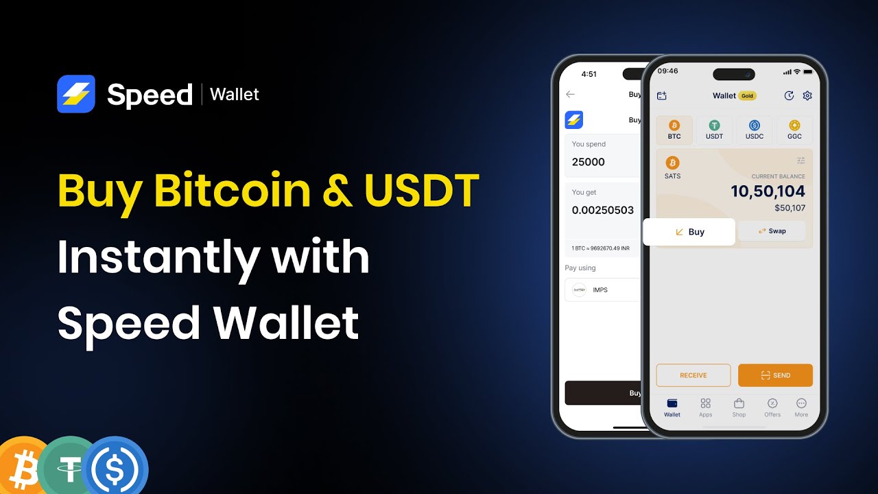 Buy Bitcoin & USDT Instantly with Speed Wallet - YouTube