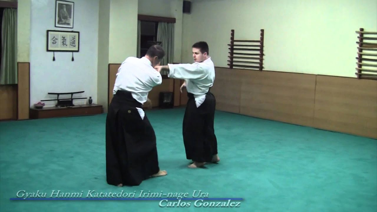 Aikido, Gyaku Hanmi Katatedori Irimi-nage Ura, Carlos González - YouTube