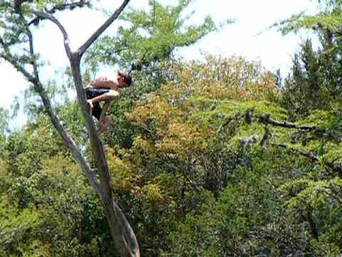 Garner State Park TREE JUMP - Crazy Young Man!!! - YouTube