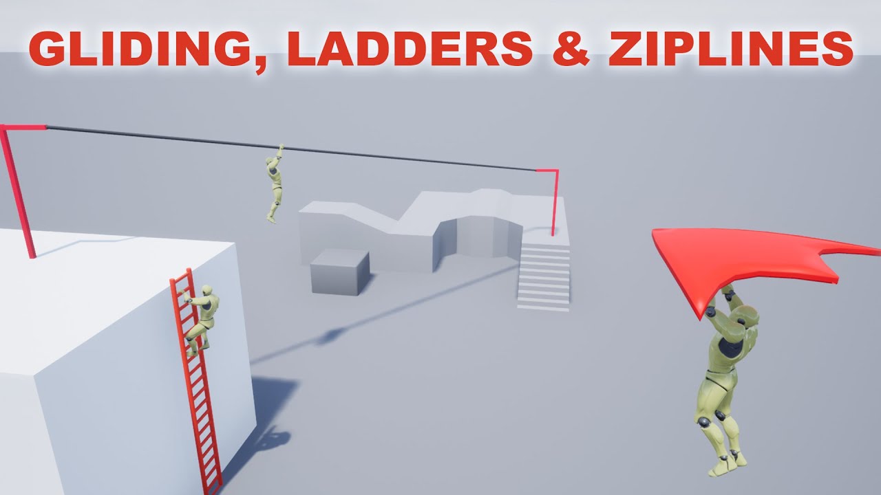 Unreal Gliding, Ladders and Ziplines - YouTube