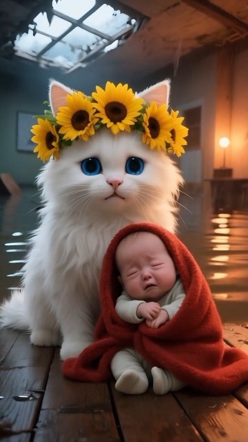 Cat Saves Child from Water Heartwarming #cat #cartoon #water # ...