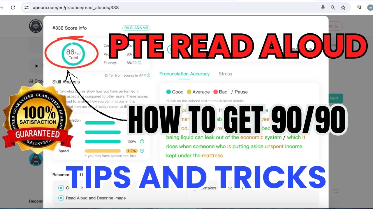 How to get 90 in Read Aloud PTE : Strategies and tips for success ...