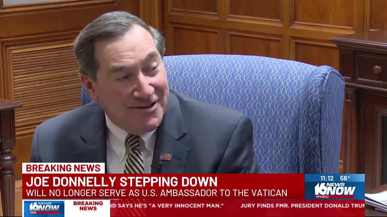 Joe Donnelly to step down as US Ambassador to the Vatican - YouTube