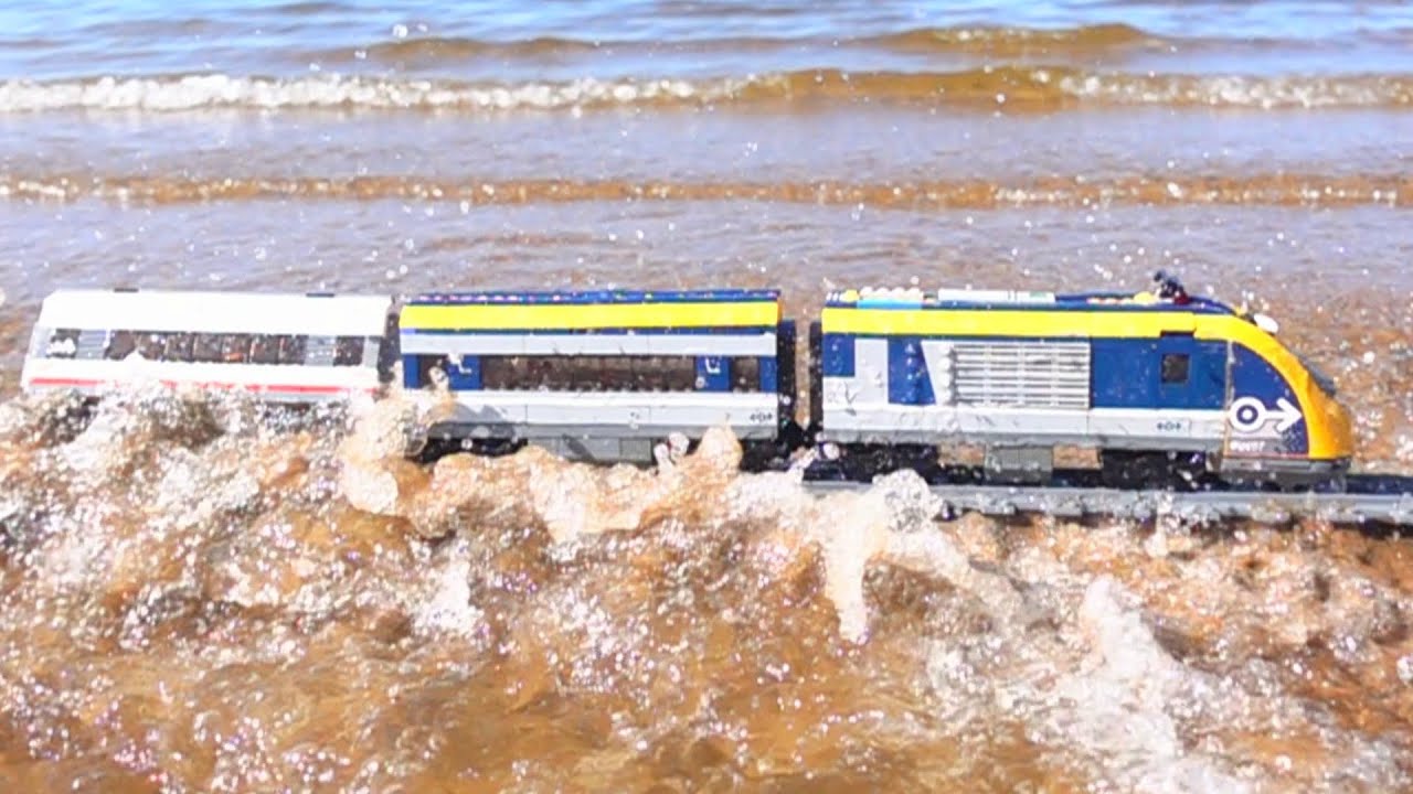 Collapse Crash LEGO Trains And Car - Super Slow Motion - YouTube