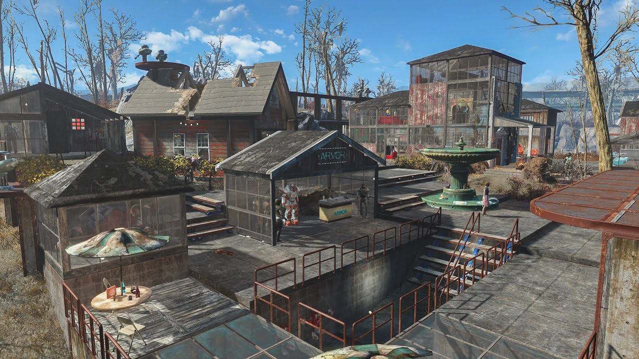 Fallout 4 - COASTAL COTTAGE 2.0 - Settlement build tour - NO MODS - YouTube