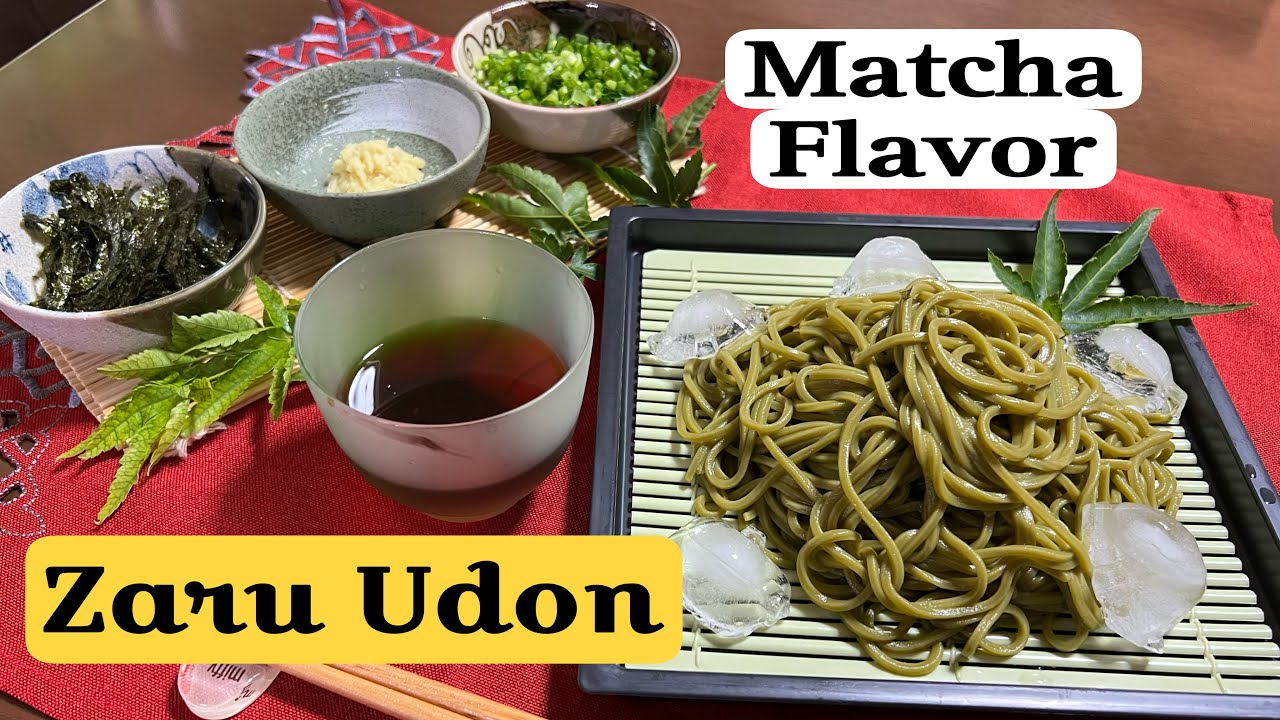 CHILLED ZARU UDON MATCHA FLAVORED ON JAPAN OBON FESTIVAL #うどん - YouTube