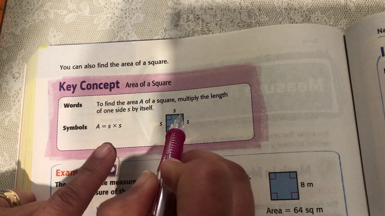 My Math 4th Grade Ch 13, Lesson 4: calculate Area - YouTube