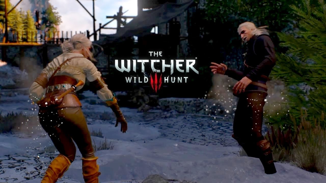 THE WITCHER 3 - Geralt e Ciri brincando de guerrinha de bola de neve ...