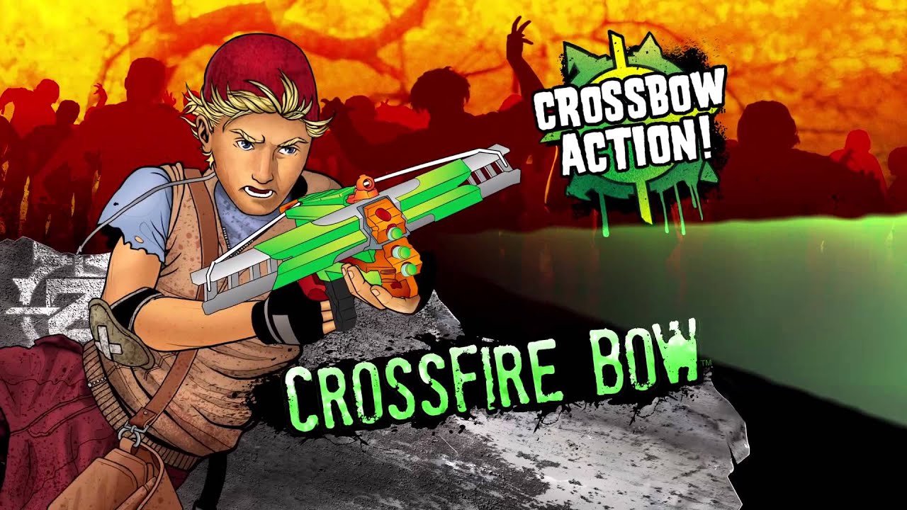 Nerf Zombie Strike Crossfire Bow Blaster - YouTube