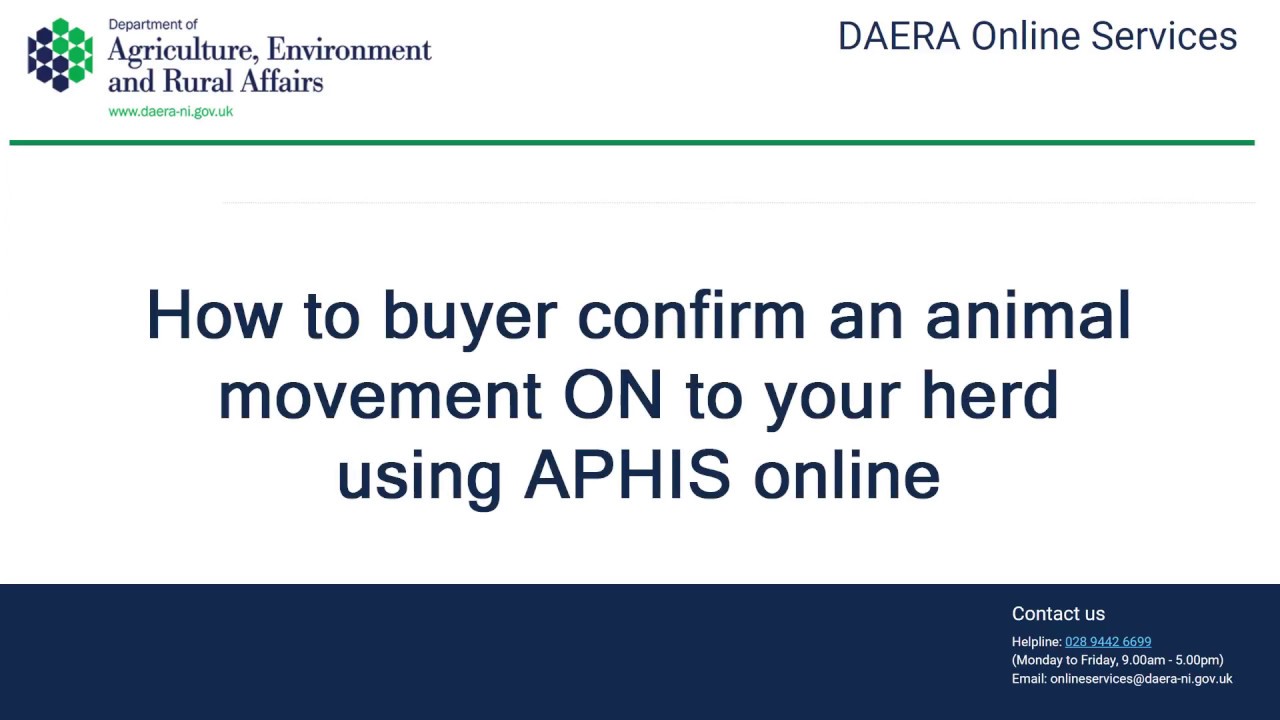 How to use APHIS online to confirm an animal movement ON to your ...