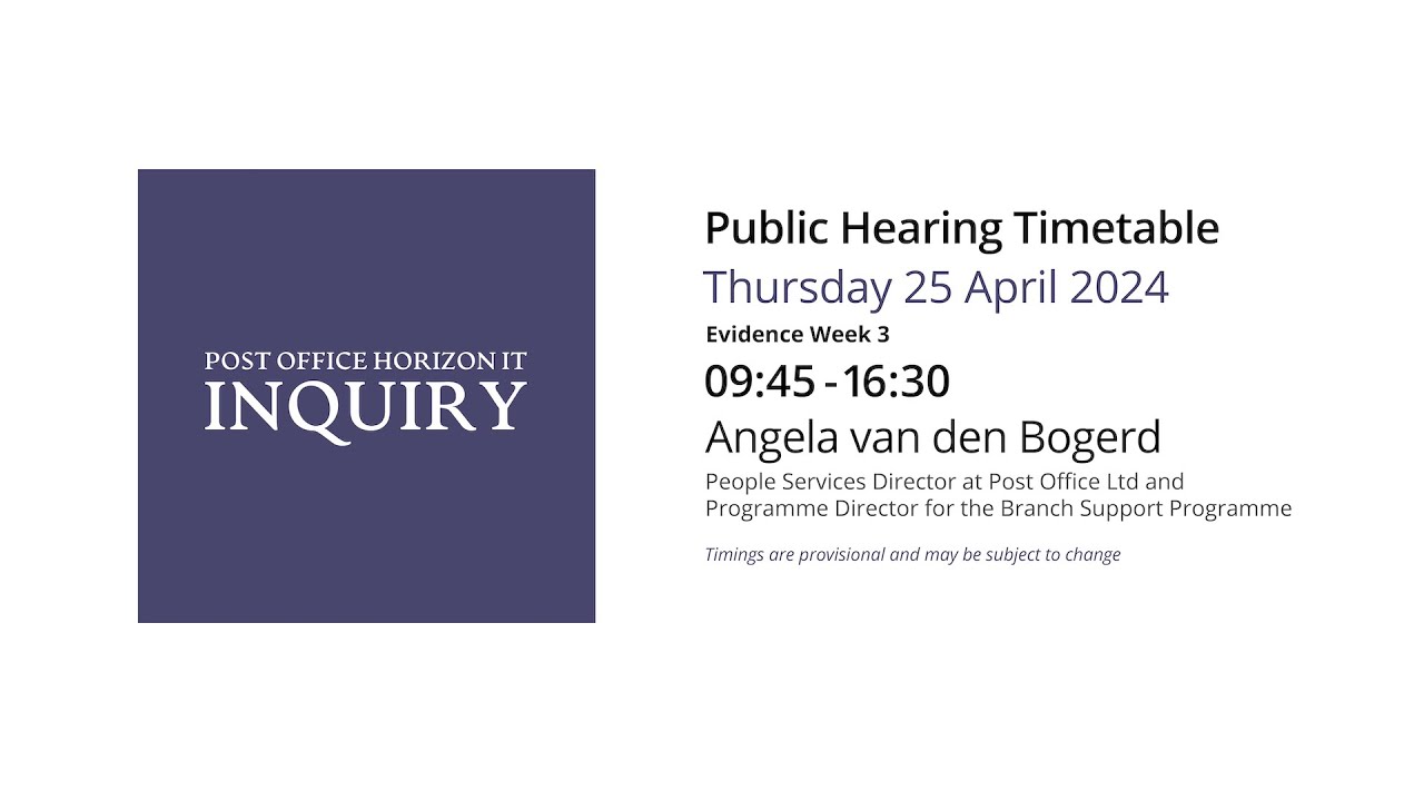 Angela van den Bogerd - Day 127 PM (25 April 2024) - Post Office ...
