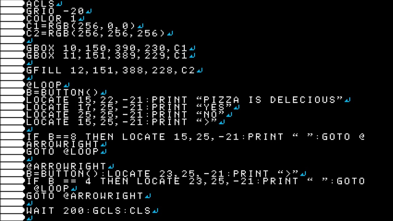 SmileBASIC Tutorials - Textbox w/moving arrow - YouTube