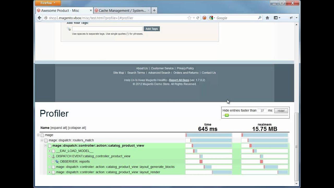 Magento Profiler "Aoe_Profiler" - YouTube