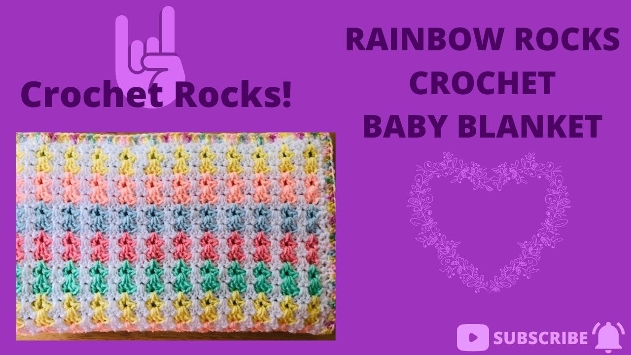 How to Crochet the Rainbow Rocks Crochet Baby Blanket LEFT HANDED ...