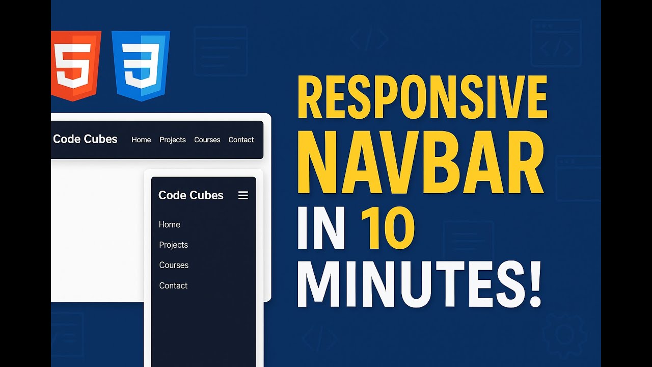 Responsive Navigation Bar using HTML & CSS | Beginner Web Dev Project - YouTube