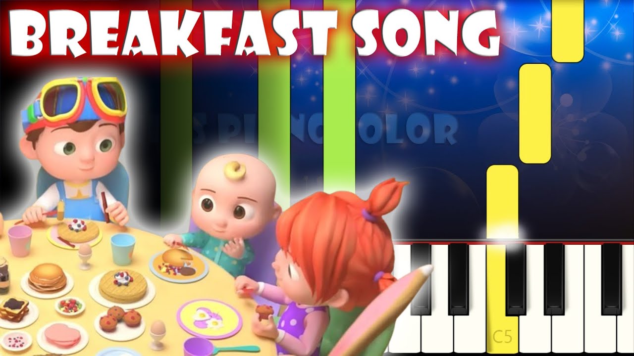 Breakfast Song - Cocomelon Nursery Rhymes | Piano Tutorial | Karaoke ...