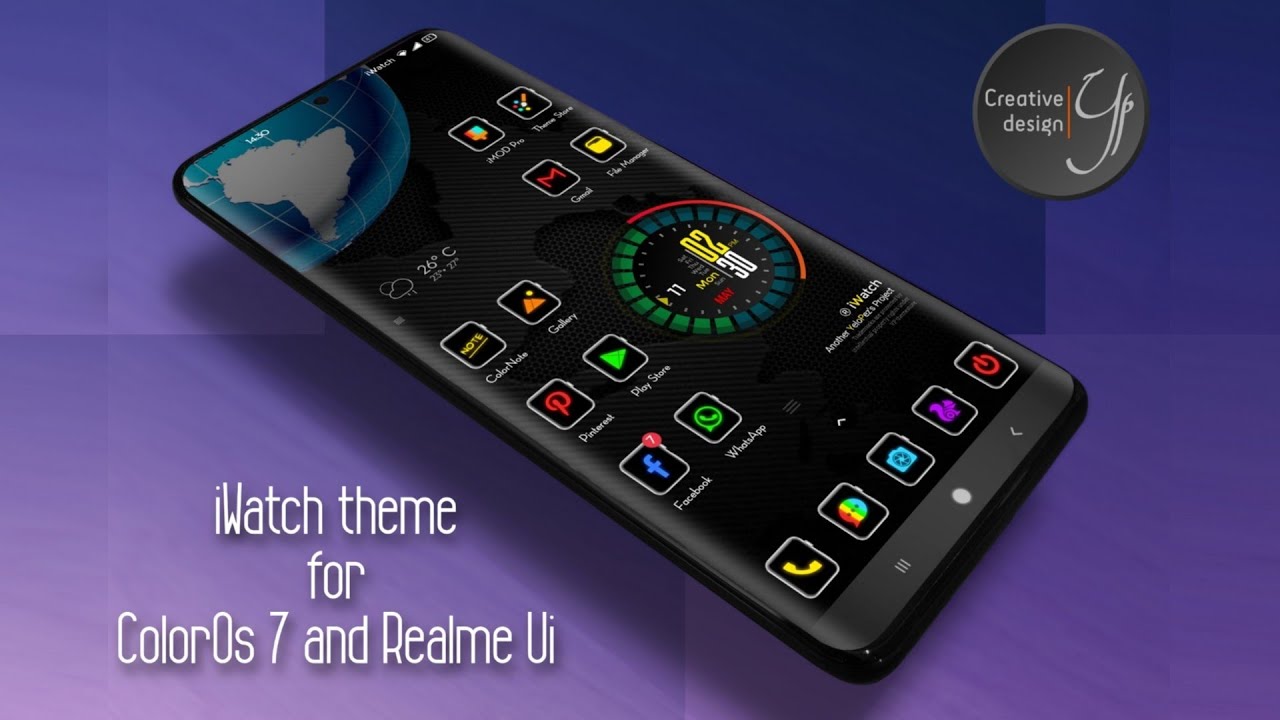 ColorOs 7 and Realme Ui theme - iWatch Theme - YouTube