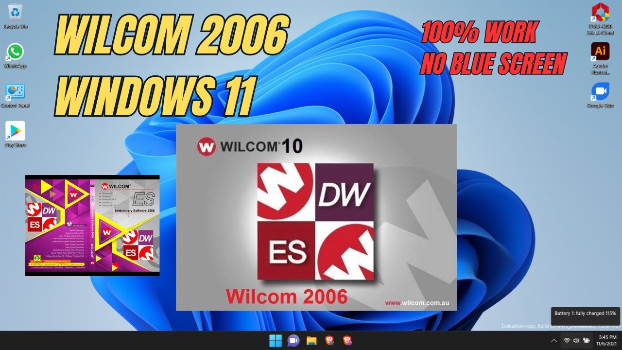 CARA INSTALL WILCOM 2006 WINDOWS 11 - YouTube