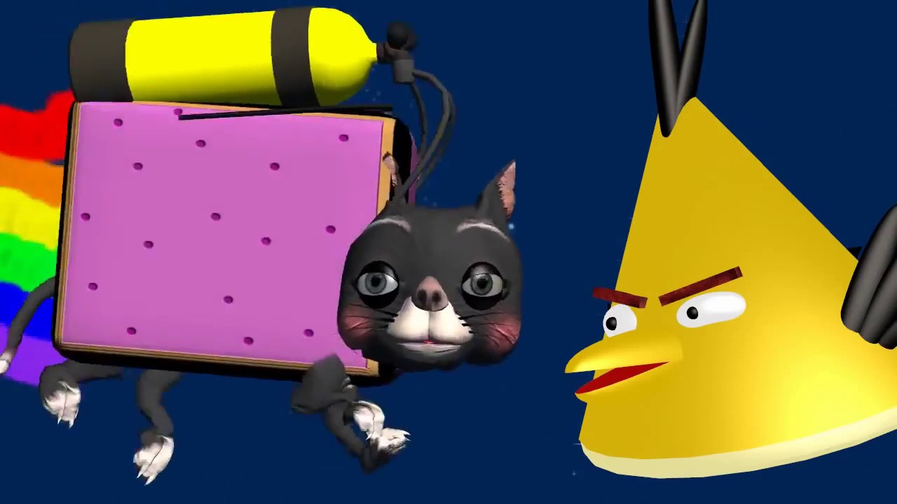 NYAN CAT starring Angry Birds ♫ 3D animated game mashup ☺ FunVideoTV ...