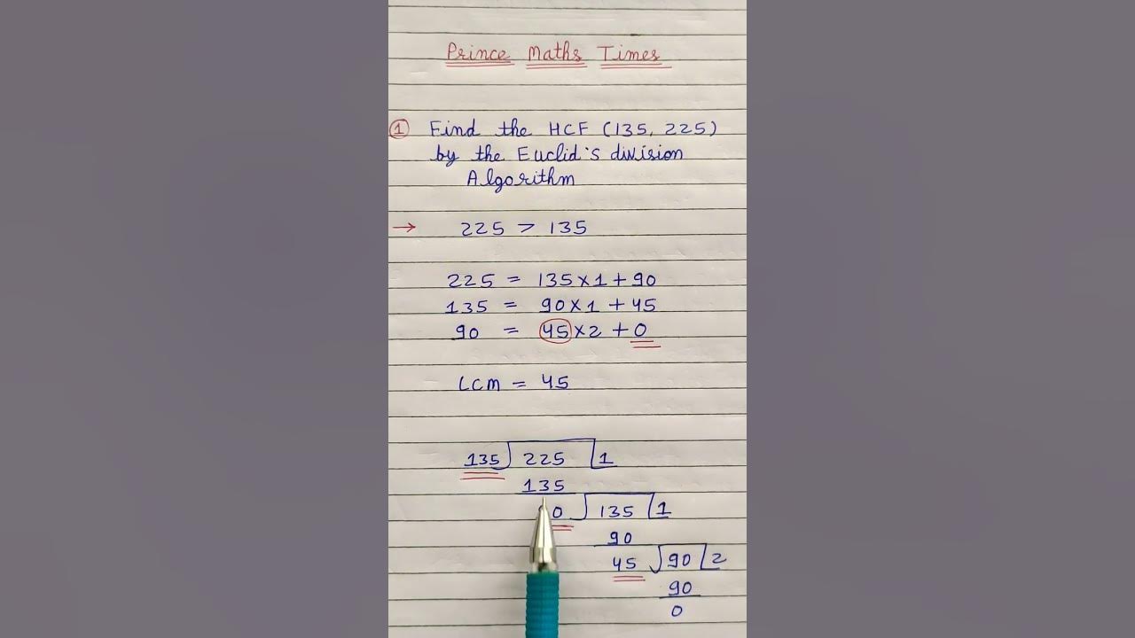 Euclid's Division Algorithm | 10th Class Maths | Exercise 1 | Prince Sir - YouTube