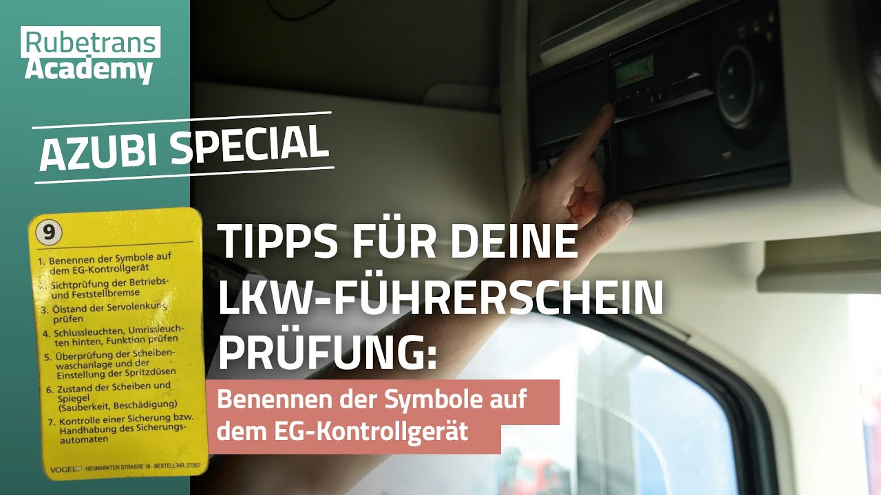 Lkw-Führerschein: Benennen der Symbole auf dem EG-Kontrollgerät - YouTube